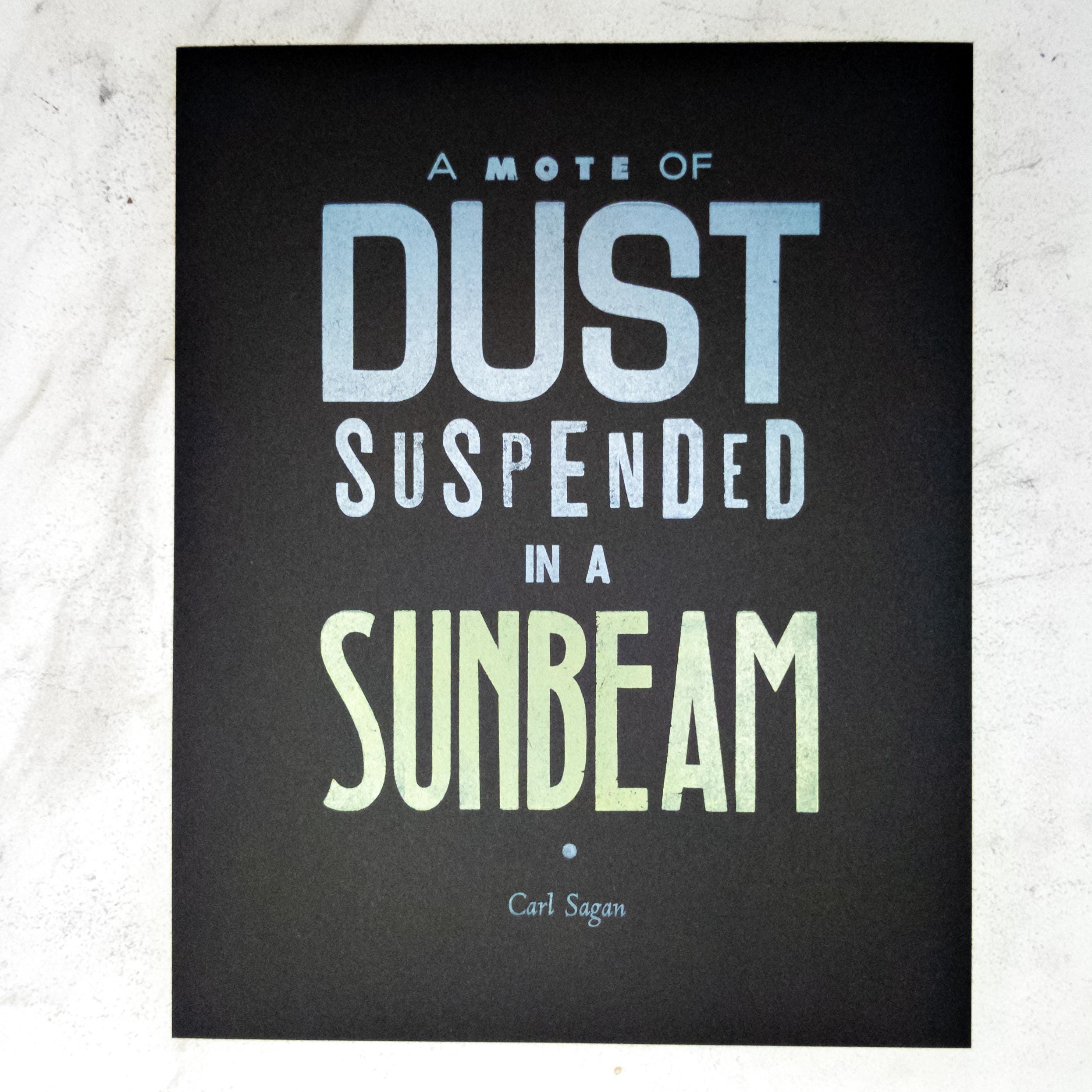 Pale Blue Dot Carl Sagan 8x10 Poster | Letterpress Printed One-of-a ...
