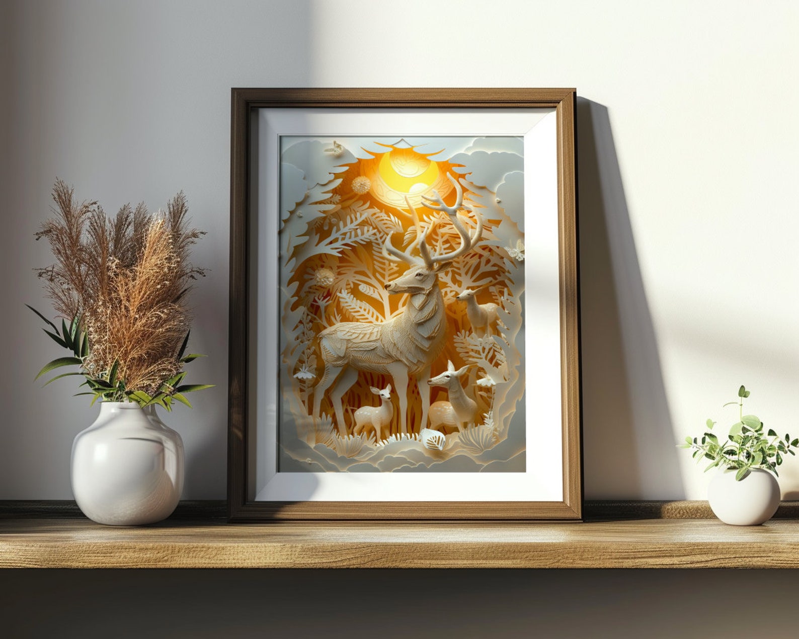 Wall Art Prints Trendy 3D Design, Animals and Forest - Nature Design 3D ...