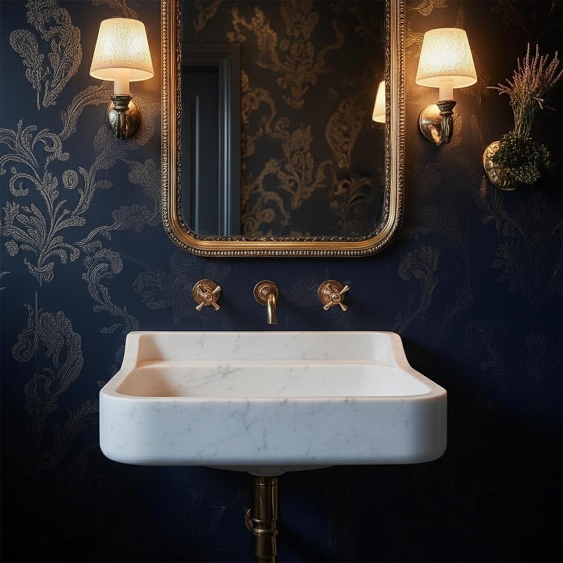 Handcrafted Marble Trough Sink: Wall-mounted Stone Vessel M1S080 - Etsy