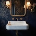 Handcrafted Marble Trough Sink: Wall-mounted Stone Vessel M1S080 - Etsy