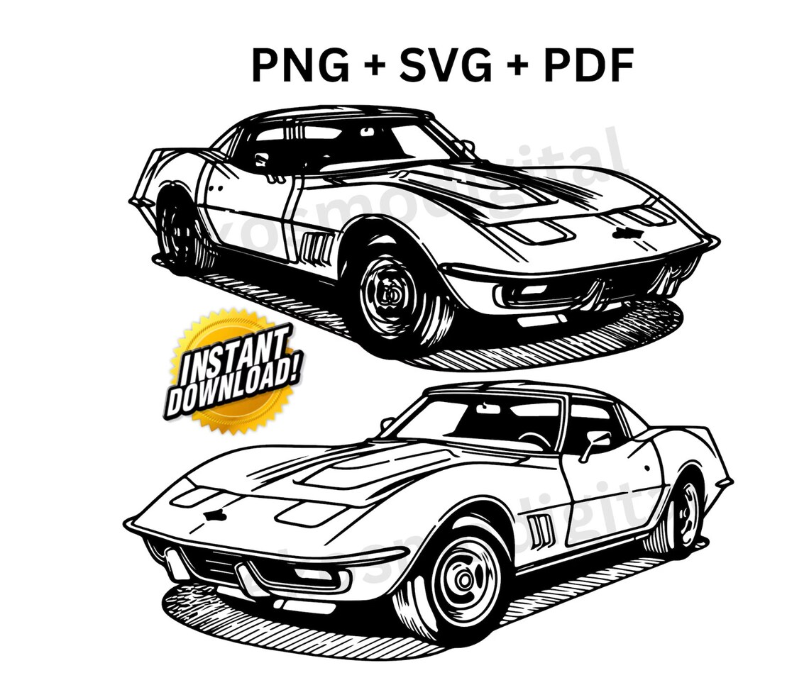 Corvette SVG Digital Downloadgraphic Clip Art File Corvette Logo Svg ...