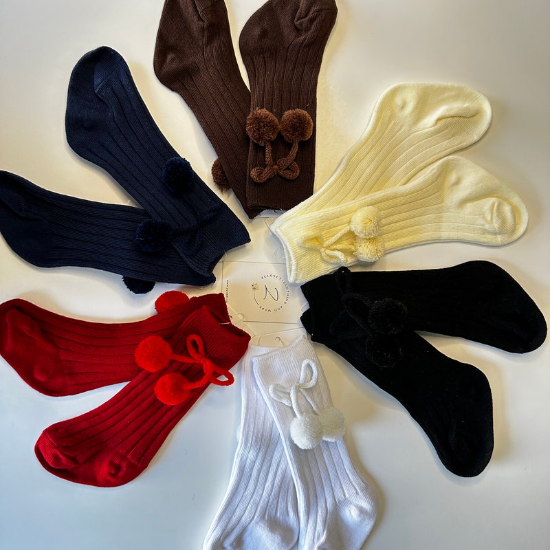 Pom Pom Socks - Etsy
