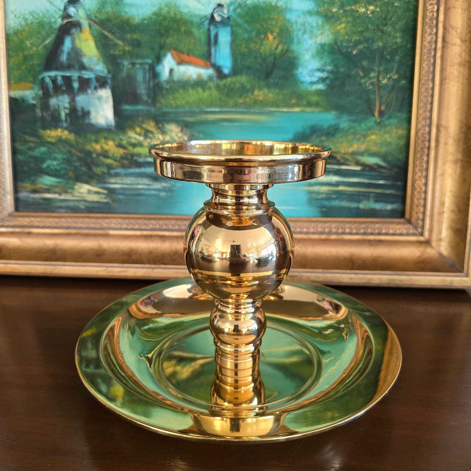 Partylite Tuscany Brass Pillar Candle Holder - Etsy