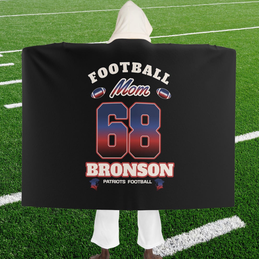 Custom Football Mom Hooded Blanket, Personalized Football Game Day ...