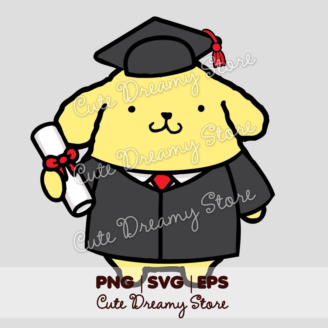 Pom Pom Graduation Kawaii Puppy Svg, Png Bundle, Png Sublimation, EPS ...