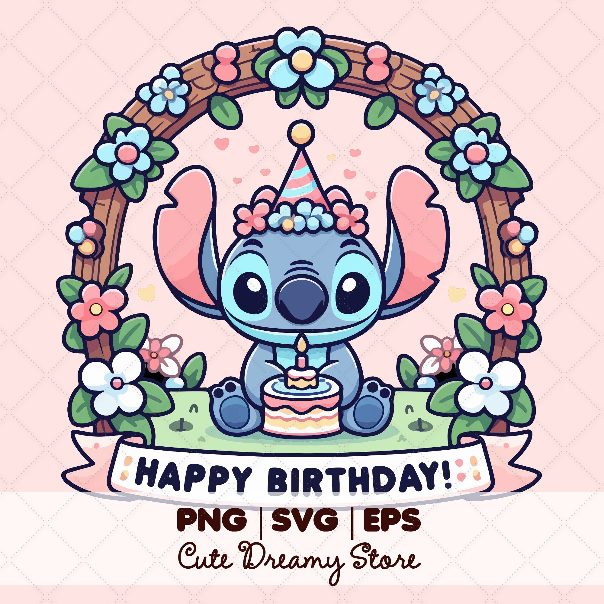 Happy Birthday Stitch PNG Birthday Stitch SVG Birthday Lilo and Stitch ...