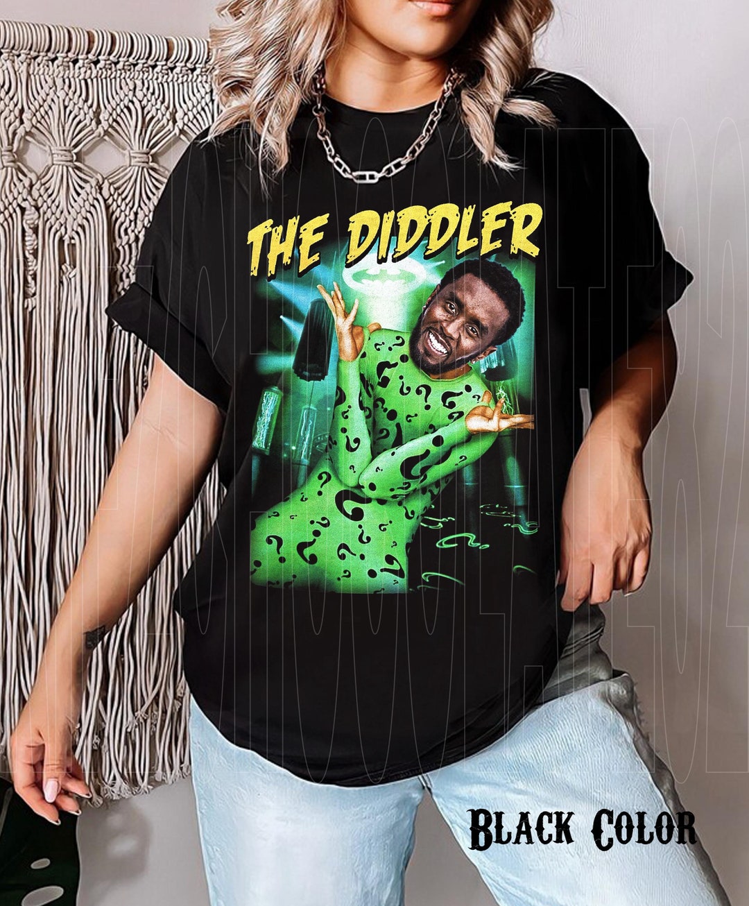 No Diddy T-shirt 'P Diddler' Parody Tee Funny Hip Hop Graphic P Diddy ...