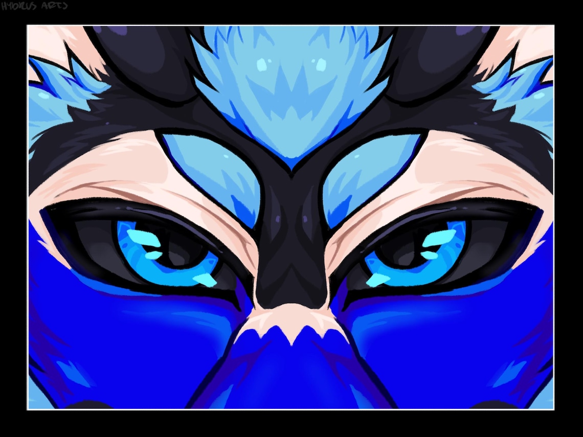 FURRY GLARE YCH! Fursona Eye Banner Character Card Custom Commission ...