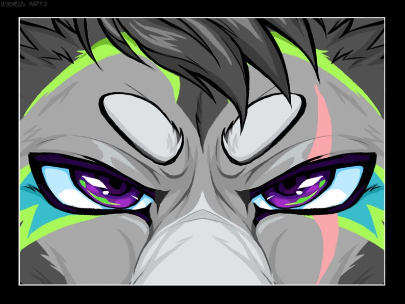 FURRY GLARE YCH! Fursona Eye Banner Character Card Custom Commission ...