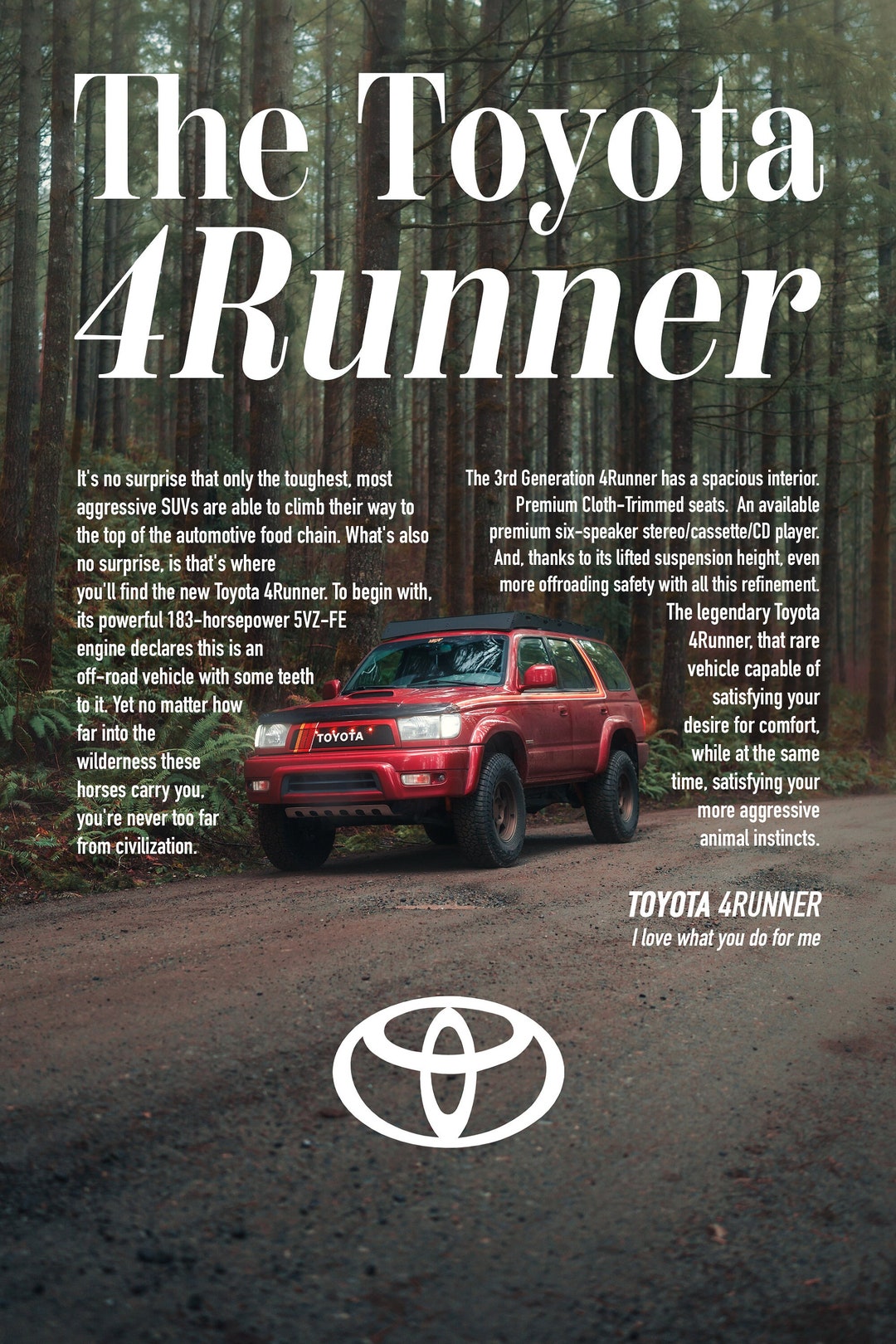 3rd Generation Toyota 4runner Fine Art Poster Print, 13x19 or 11x17 - Etsy