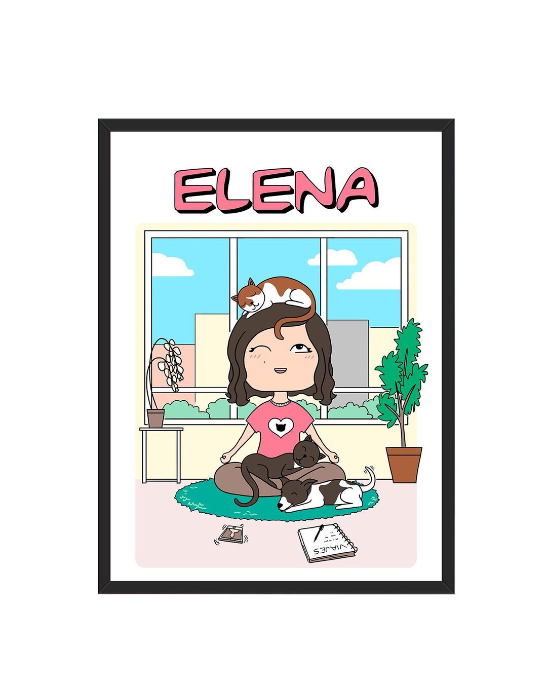 Custom Cartoon Illustration, Portrait Drawing, Birthday Card, Greeting ...
