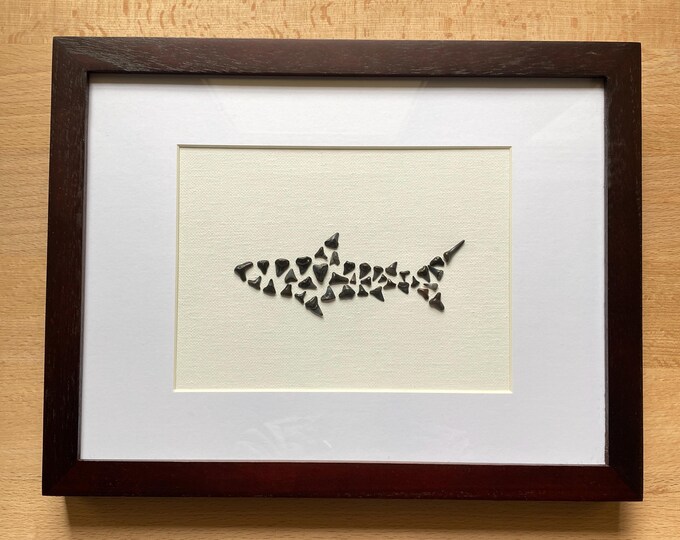 Fossilized Shark Teeth Art - Unique Shark Tooth Mosaic Wall Art Home ...
