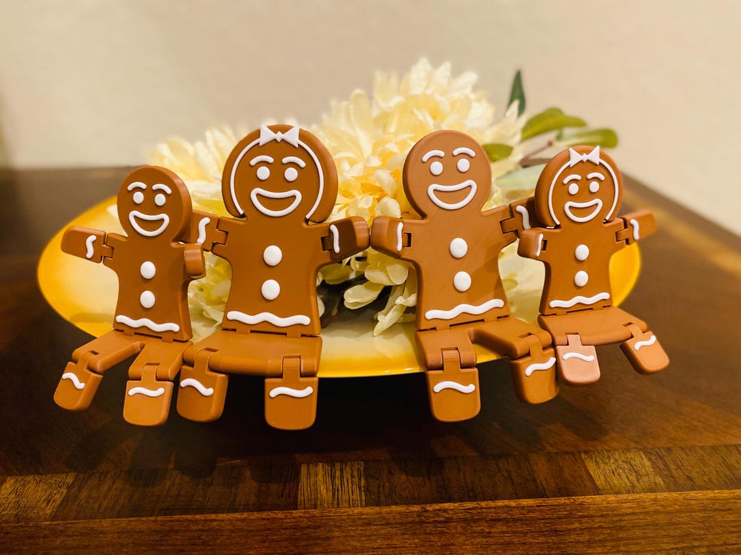 Articulated Gingerbread Man Family, Build Your Family Christmas Decor ...