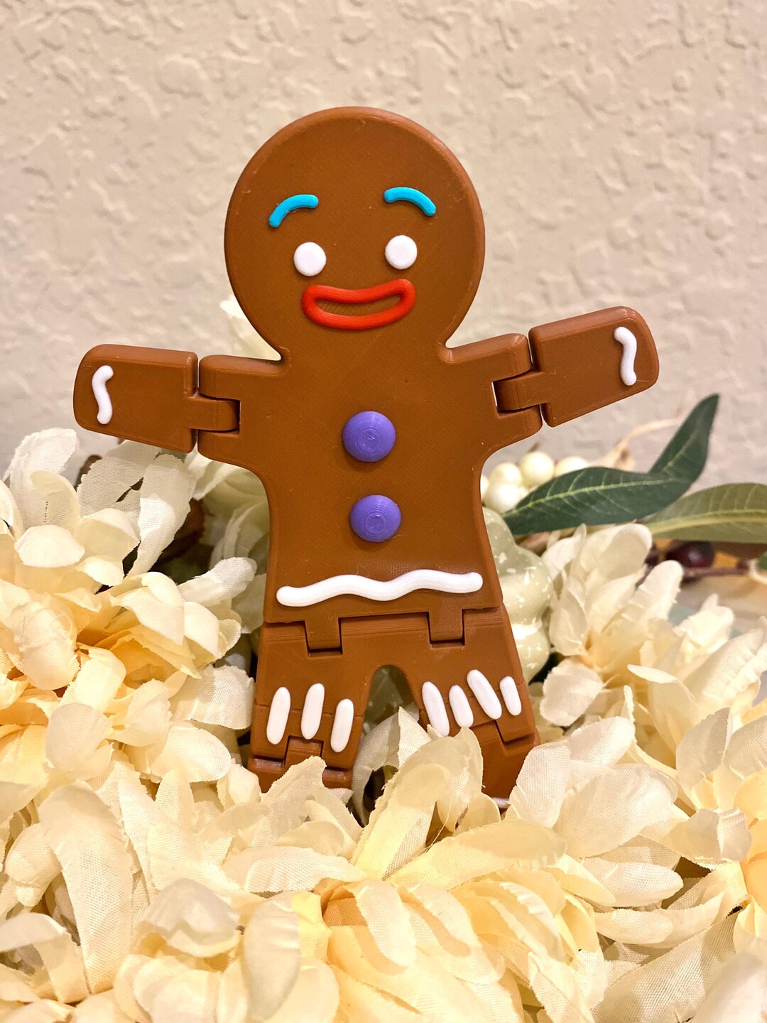 Articulated Gingerbread Man, Colorful Gingy Christmas Decoration ...