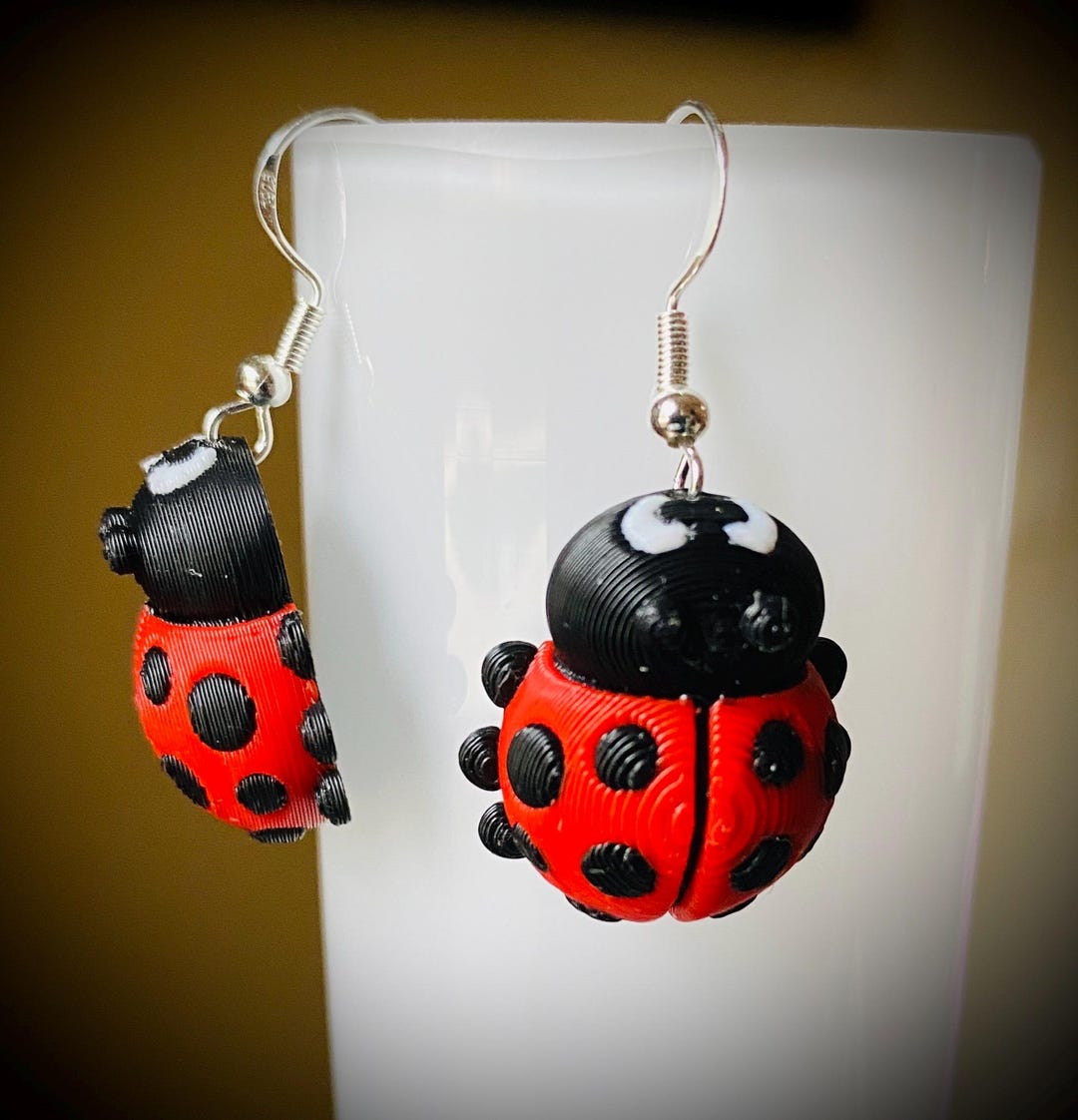 Ladybug Earrings - Cute Ladybird Dangle Earrings - Nickel Free: Cute ...