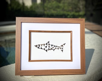 Fossilized Shark Teeth Art - Unique Shark Tooth Mosaic Wall Art Home ...