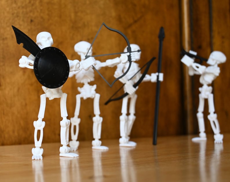 Poseable Skeleton Army - 4 Figures + Accessories - From the Designer of ...