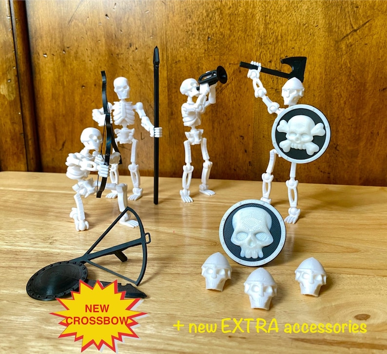 Poseable Skeleton Army - 4 Figures + Accessories - From the Designer of ...