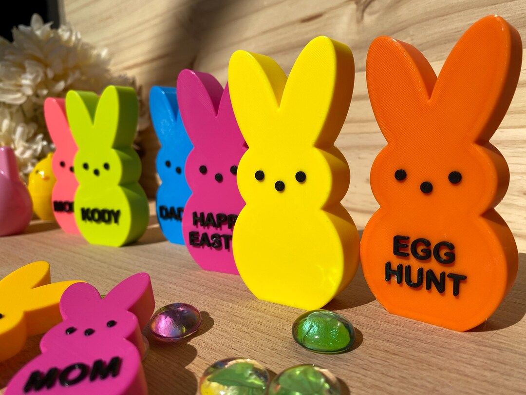 Easter Bunny Peep Custom Text, Classic and Custom Phrases, Plastic ...