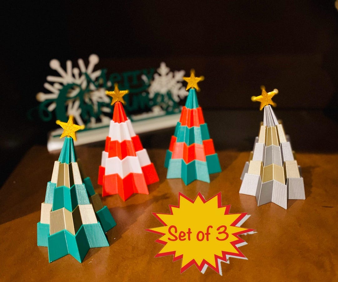 SET OF 3 Pop up Christmas Tree Decoration Collapsible Christmas Tree ...
