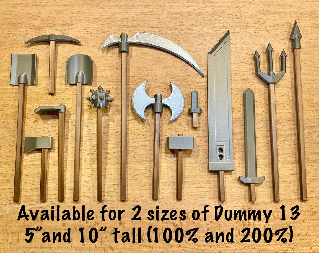 Dummy 13 Tools and Weapons 14pcs: Battle Axes, Breaker Blade, Hammer ...