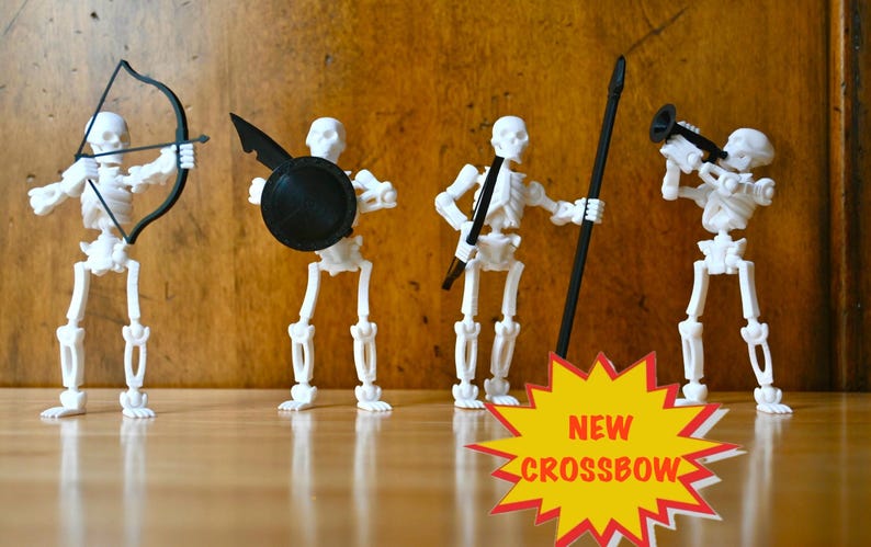 Poseable Skeleton Army - 4 Figures + Accessories - From the Designer of ...