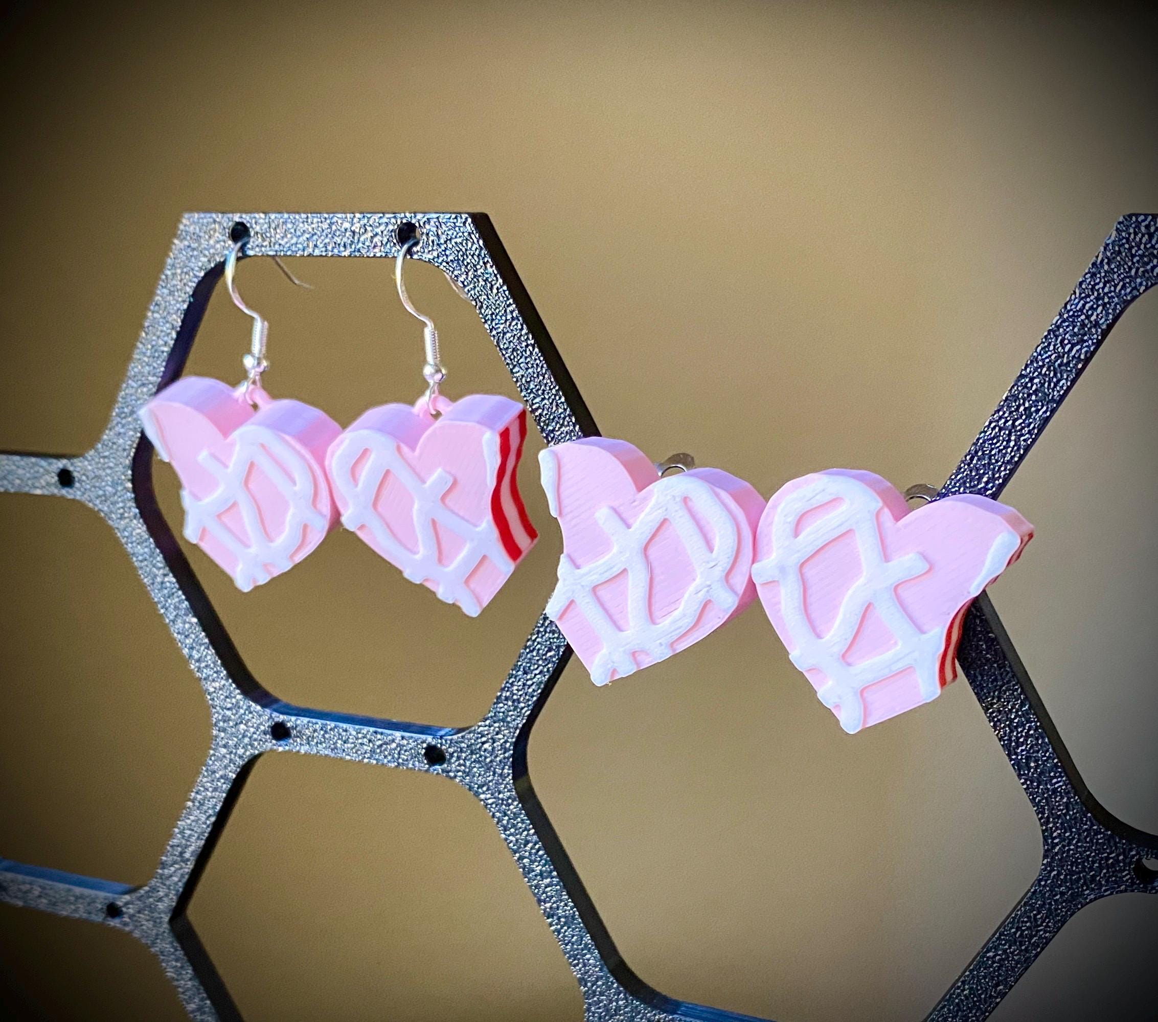 Little Debbie Valentine’s Cake Earrings - Heart Cake Dangle Earrings ...
