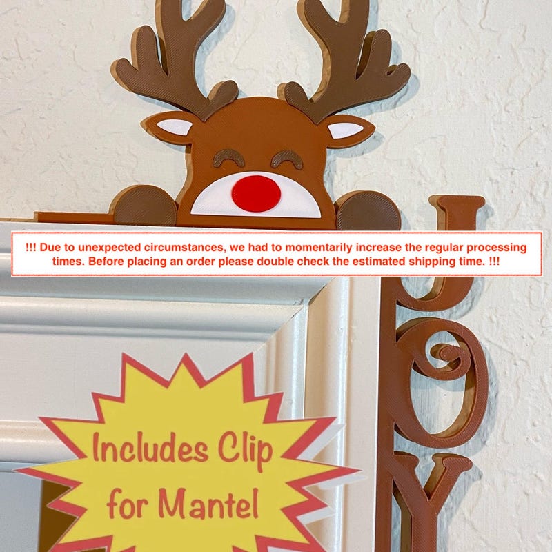 Reindeer Door Decor - Etsy