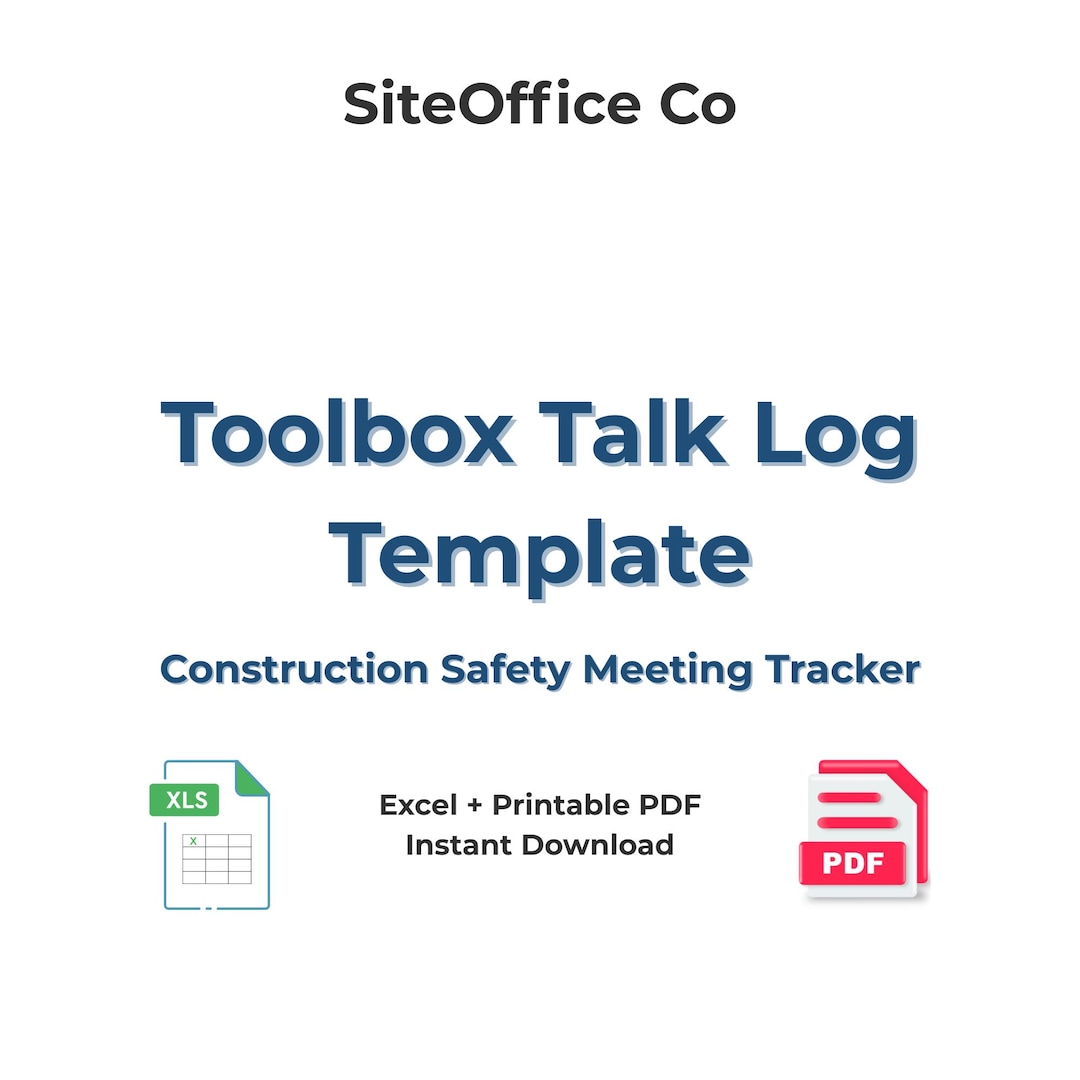Toolbox Talk Log Template – Construction Safety Meeting Excel + PDF - Etsy