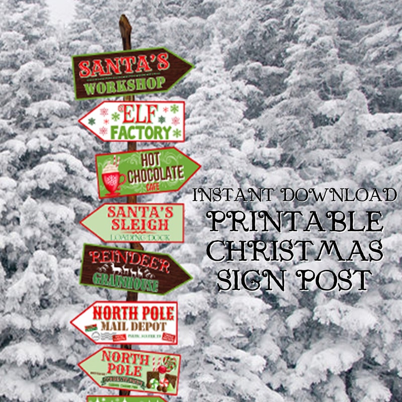 Santas Workshop Sign Printable - Etsy