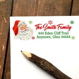 Santa Claus Return Address Labels, Santa Address Labels, Pink Santa ...