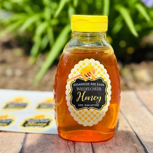 Honey Labels, Labels for Your Honey Bottles, Honey Wand, Raw Honey ...