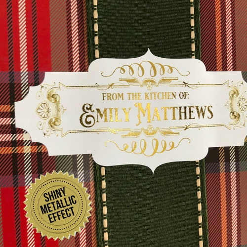 Kitchen Stickers Gold Baking Labels Personalized Baking - Etsy