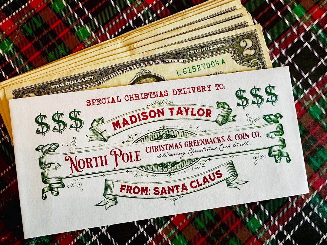 Personalized Christmas Money Envelope, Money Gift Idea, Christmas Money ...