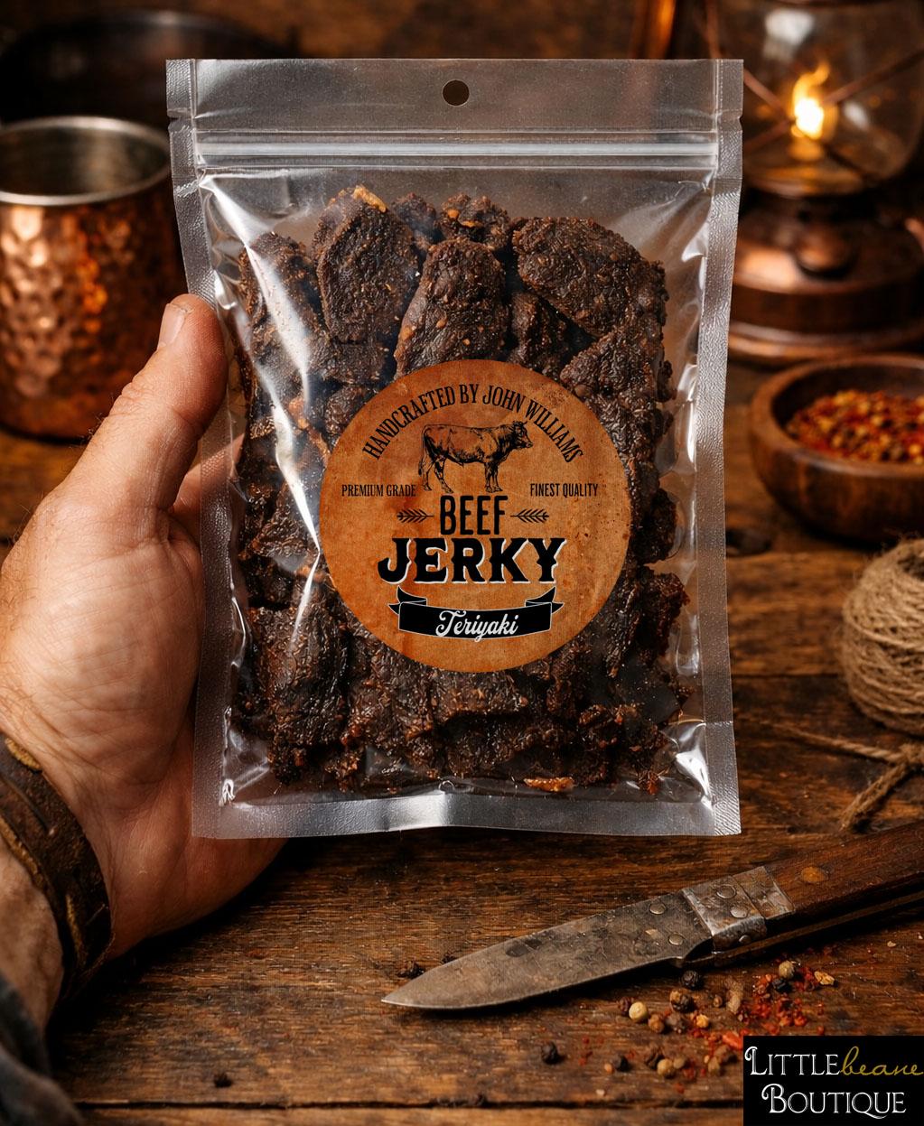 Homemade Beef Jerky Labels, Handcrafted Jerky Labels, Personalized ...