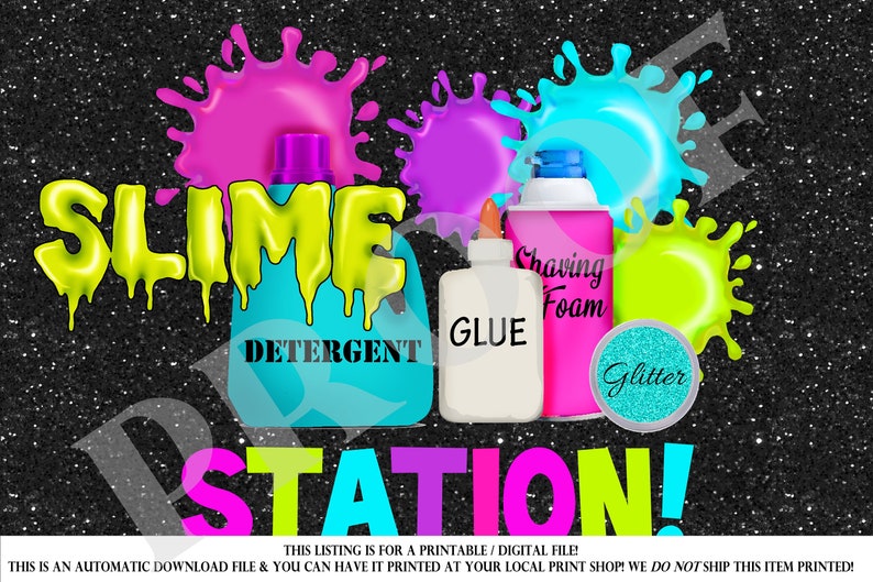 Printable Slime Poster Slime Station DIY 24 X 36 Size - Etsy