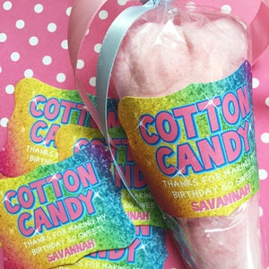 Rainbow Cotton Candy Stickers, Labels for Cotton Candy Favors, Circus ...