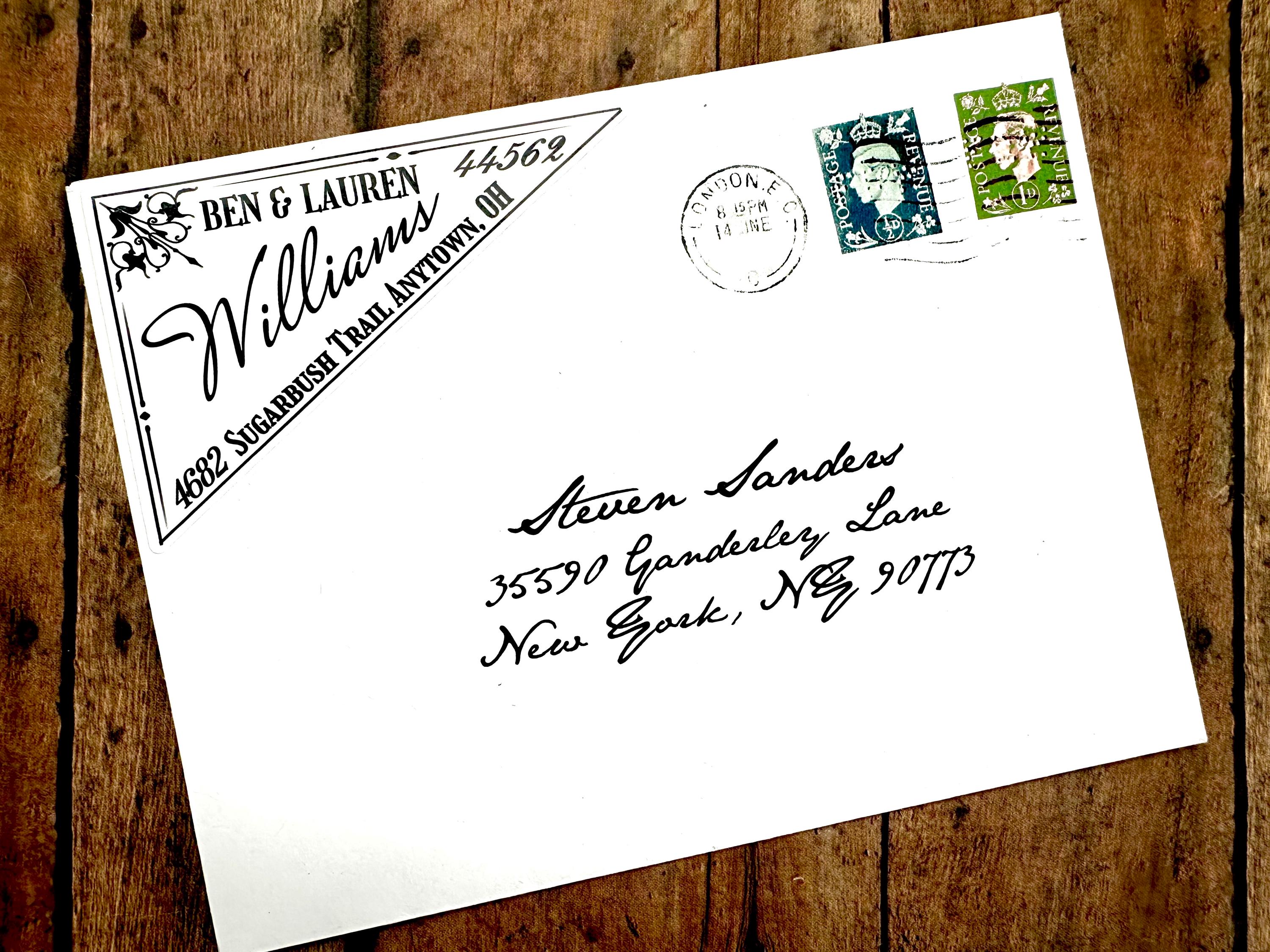 Heritage Style Return Address Labels, Triangle Return Address Label ...