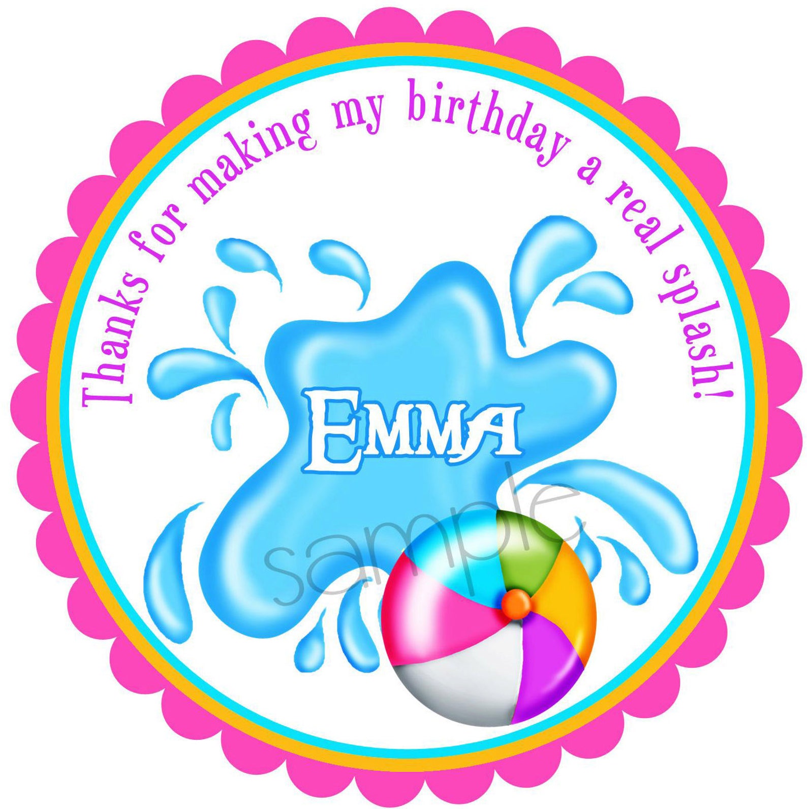 Pool Party Stickers Personalized Girl Summer Beach - Etsy