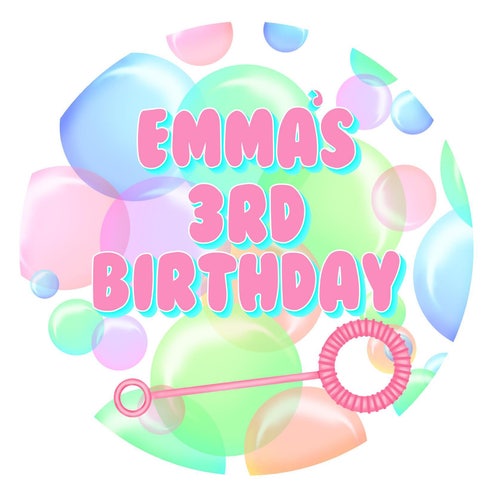 Bubbles Birthday Party Bubble Waterbottle Labels Bubble | Etsy