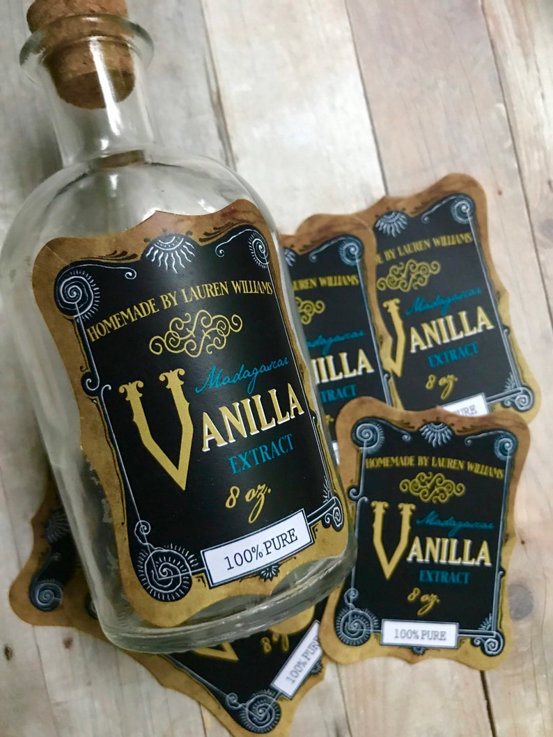 Custom Vanilla Extract Labels, Personalized Homemade Vanilla Extract ...
