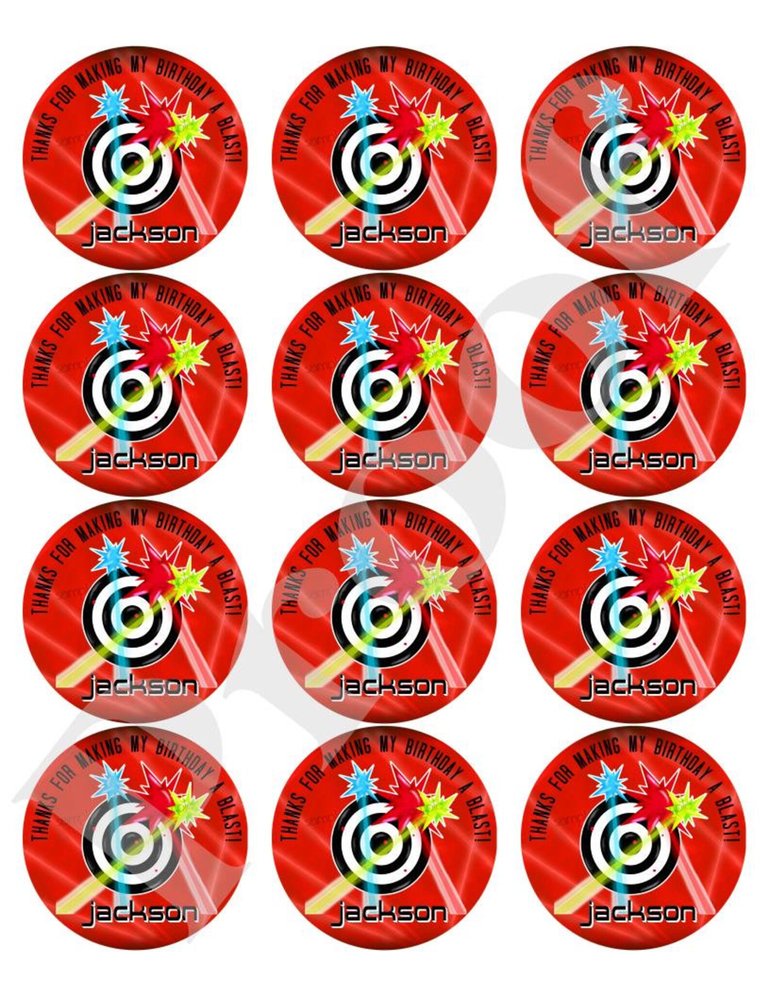 Laser Tag Stickers Laser Tag Birthday Partylaser Tag Favor - Etsy