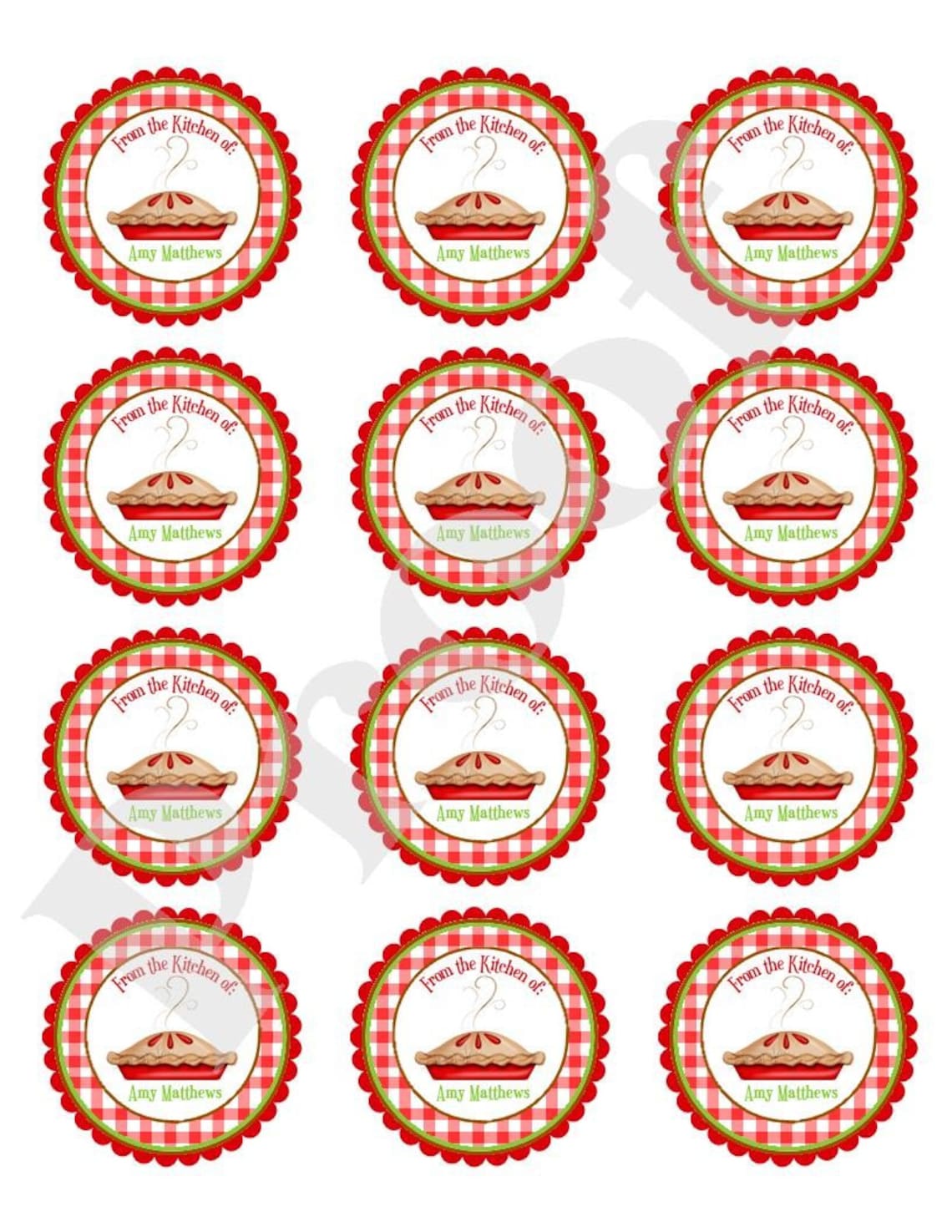 Apple Pie Baking Stickers Kitchen Stickers Pie Stickers - Etsy