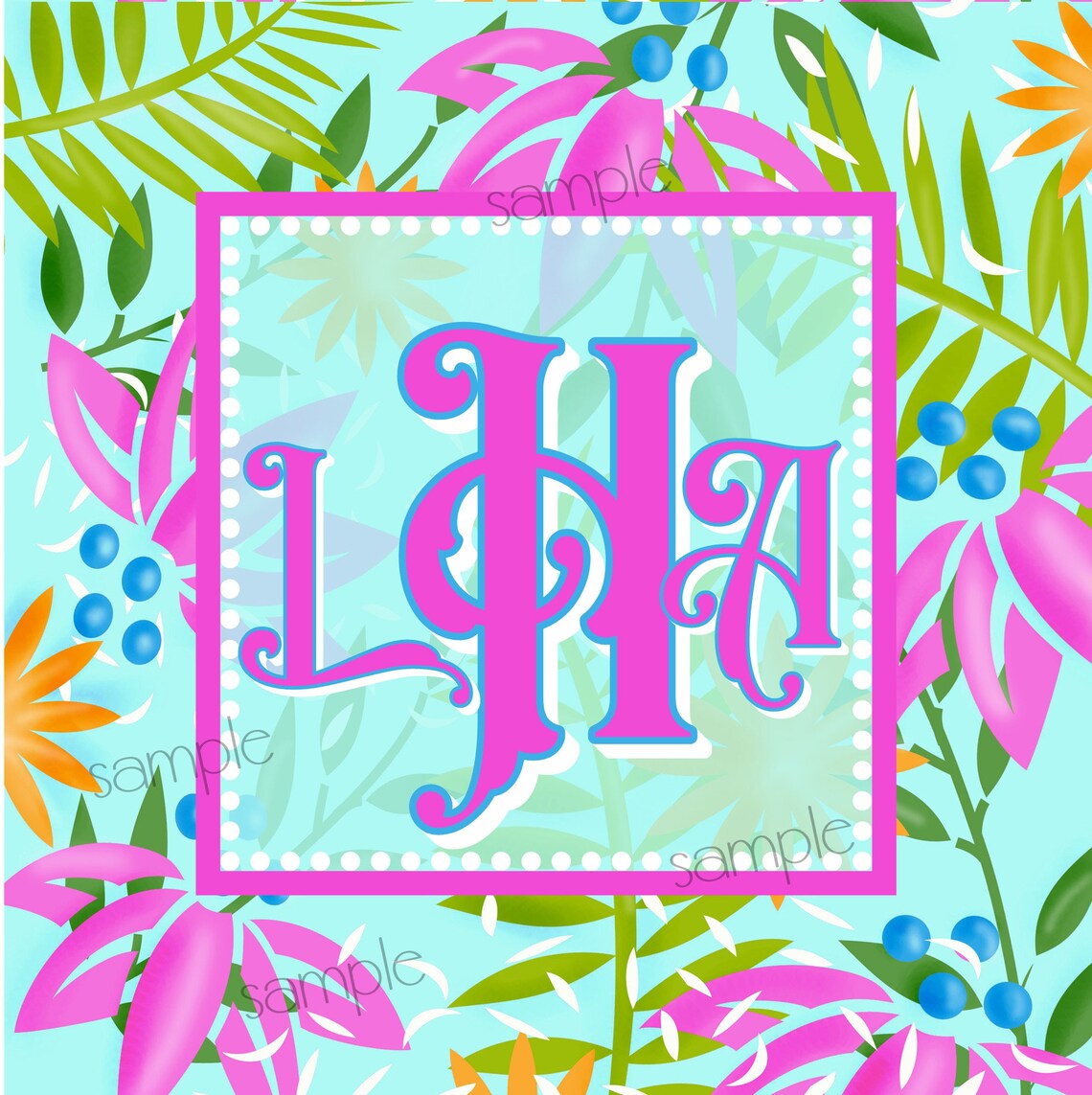 Preppy Tropical Gift Labels Tropical Floral Gift Stickers - Etsy