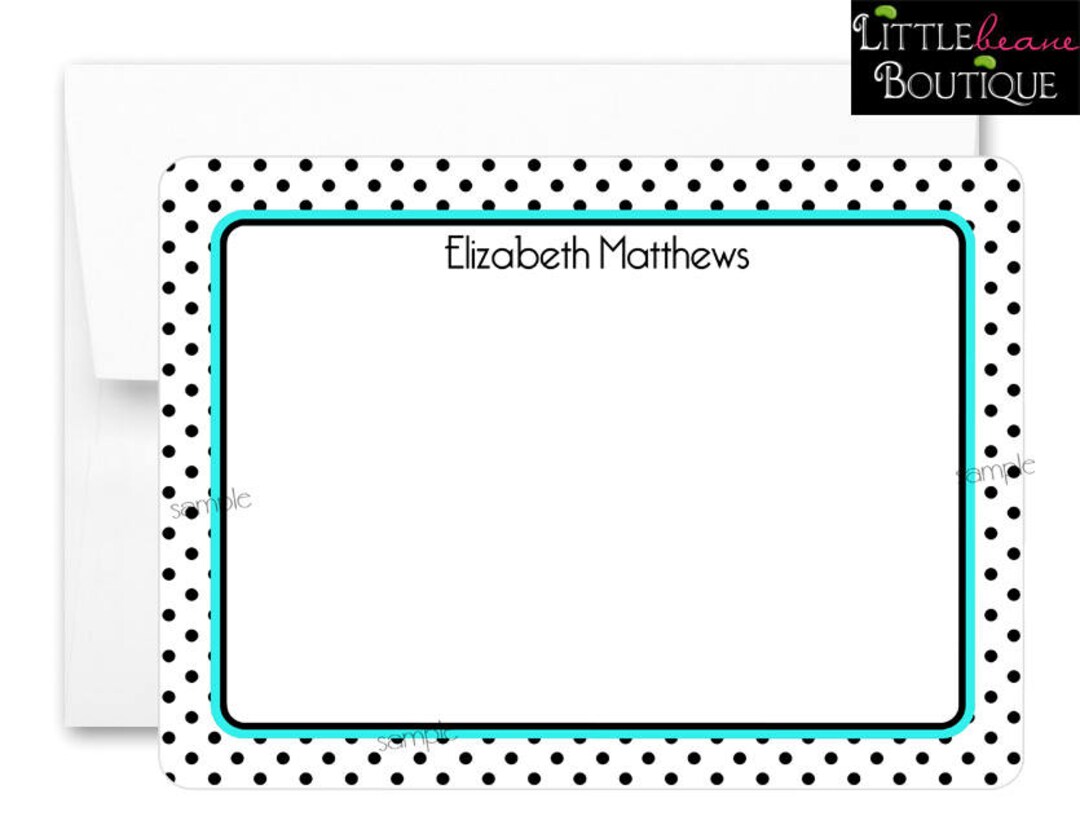 Polka Dot Notecards, Retro Polka Dot Stationery, Flat Notecards,swiss ...