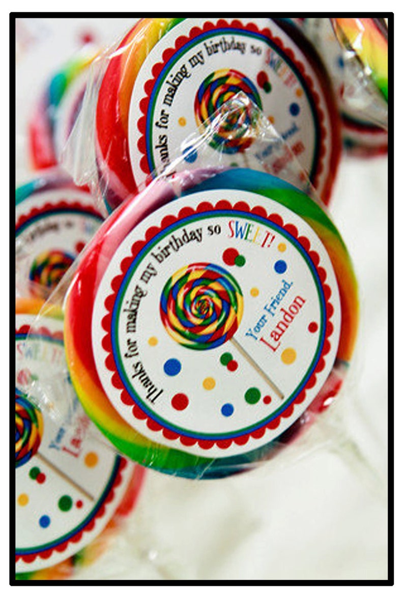 Lollipop Stickerspersonalized Lollipop Labels Sweet Shop - Etsy