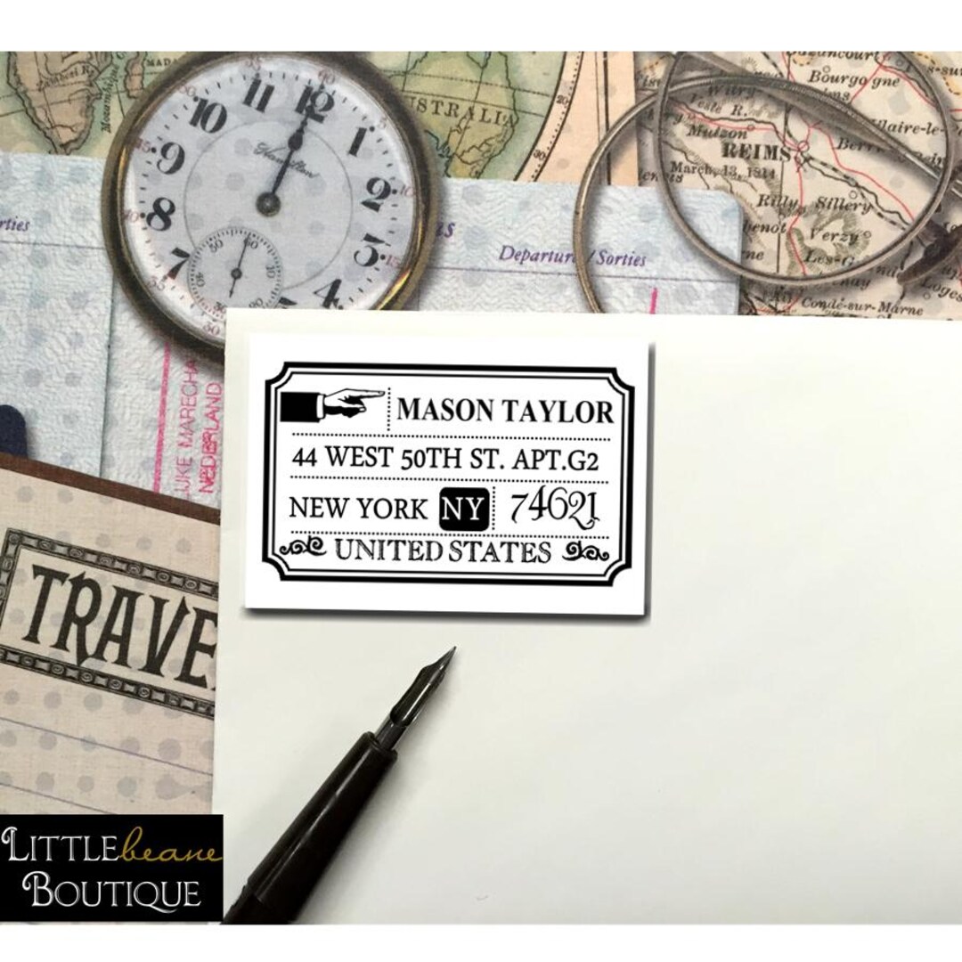 Classic Vintage Style Return Address Labels, Old World Stamp Address ...