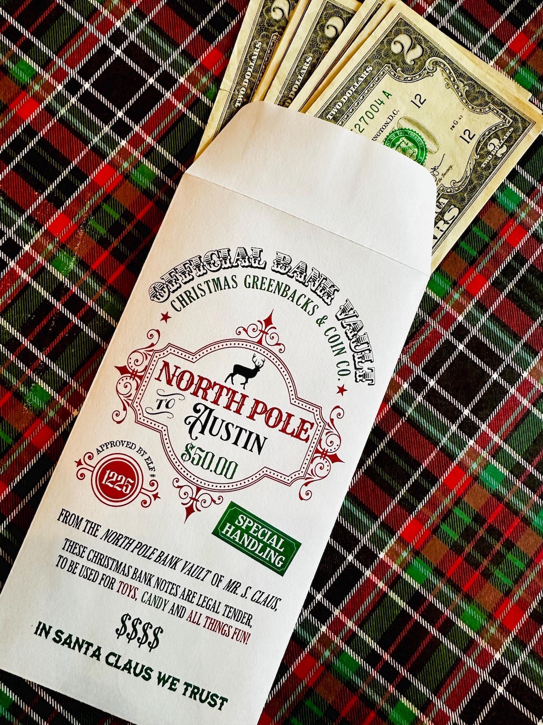 Personalized Christmas Money Envelopes, Money Gift Ideas, Cash Gift ...