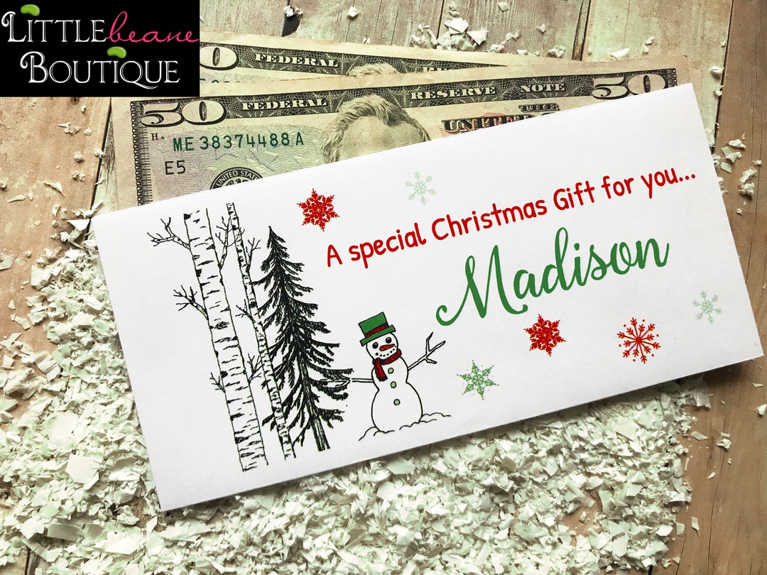 Personalized Christmas Money Envelopes, Money Holder, Money Gift Ideas ...