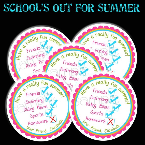Printable, DIY, Schools Out, Summer, Labels, stickers, Hang Tags ...